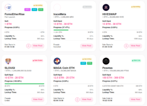 PinkSale launchpad: creare token crypto su Ethereum, Binance e Polygon.